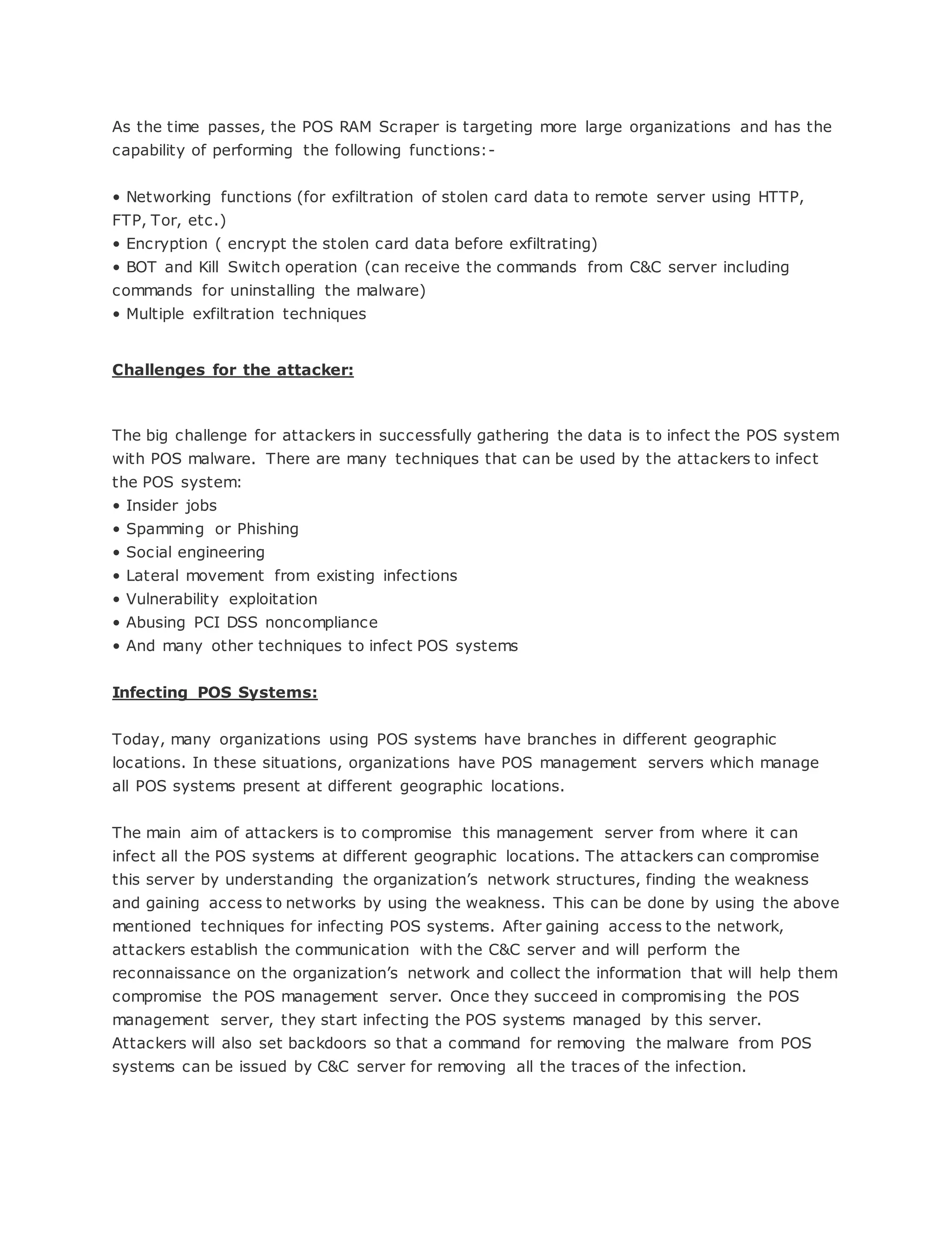 Understanding the POS Malware | DOCX