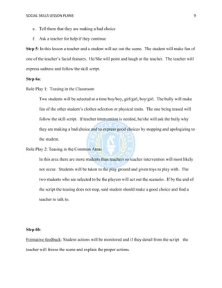 Social Skills Lesson Plans | PDF