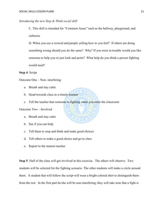 Social Skills Lesson Plans | PDF