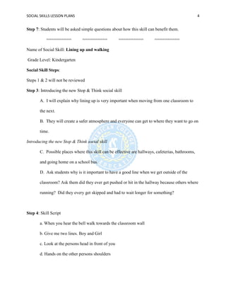 Social Skills Lesson Plans | PDF