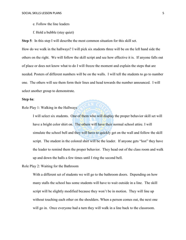 Social Skills Lesson Plans | PDF