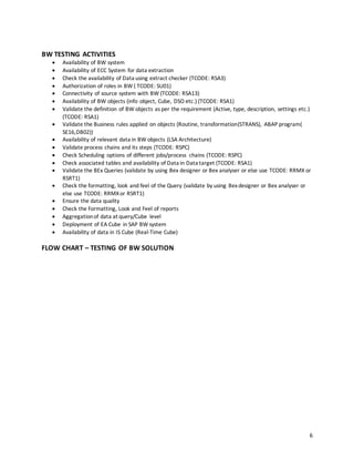 Working Procedure SAP BW Testing | DOCX