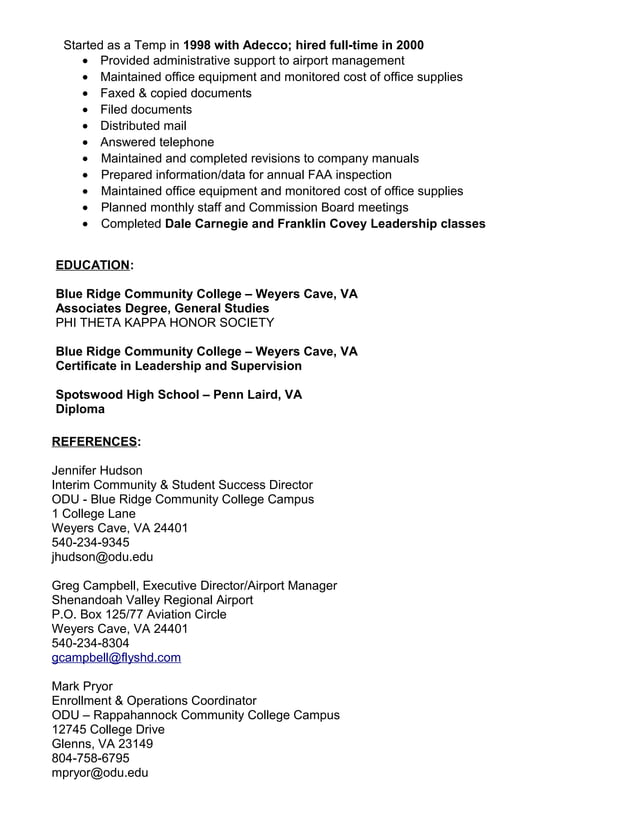 Resume for Bonnie J. Drake 07-2016 | PDF