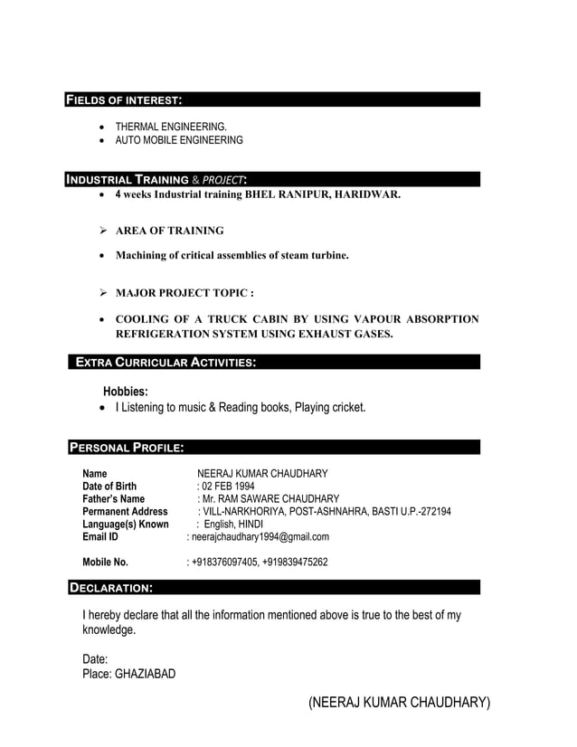 NEERAJ RESUME | PDF
