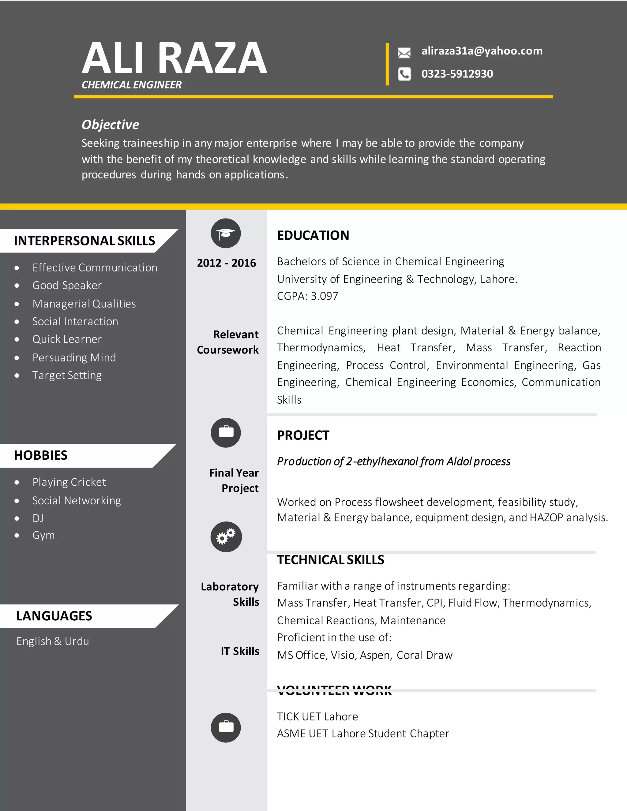 Ali Raza's CV | DOCX