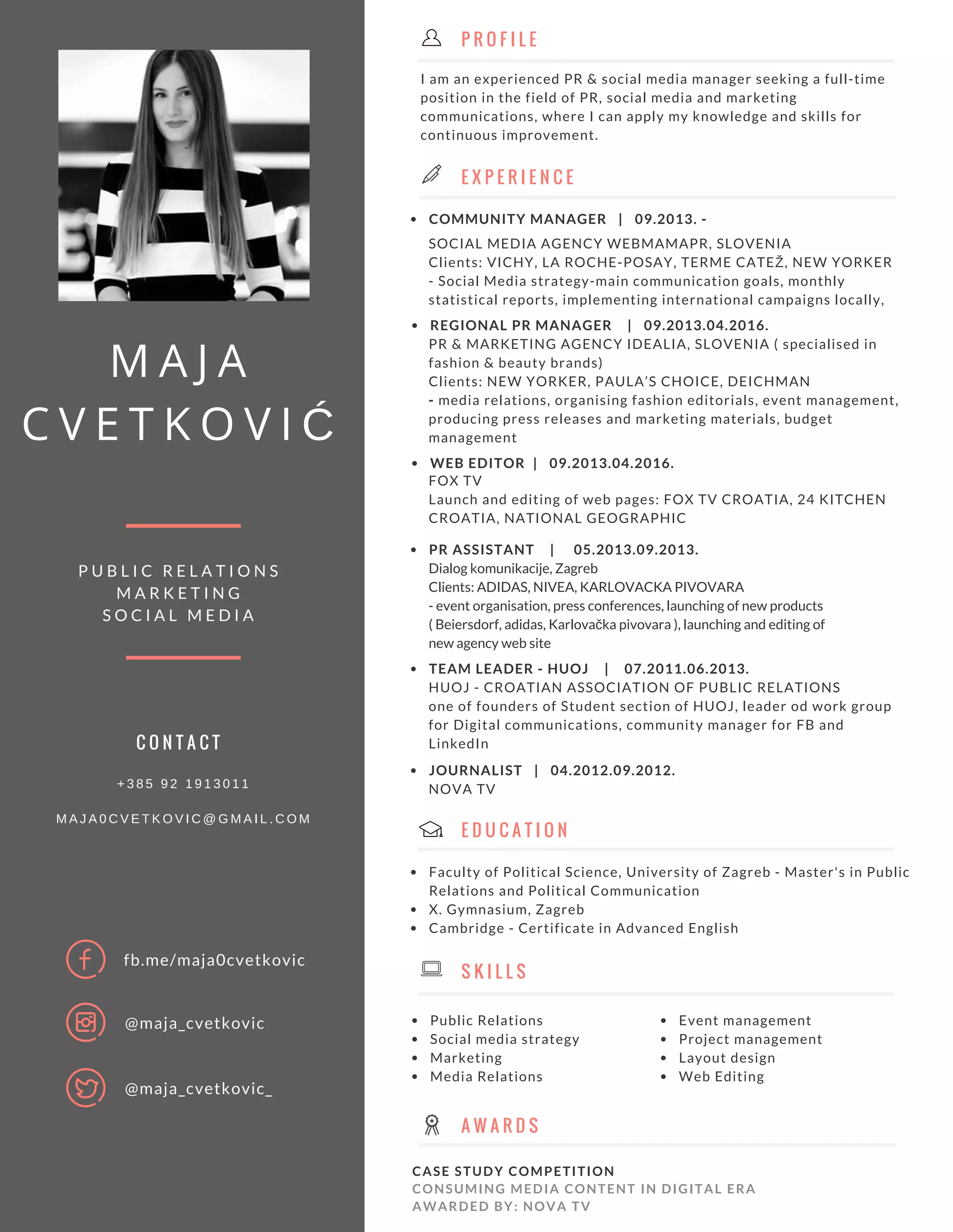 CV Maja Cvetković 1 | PDF