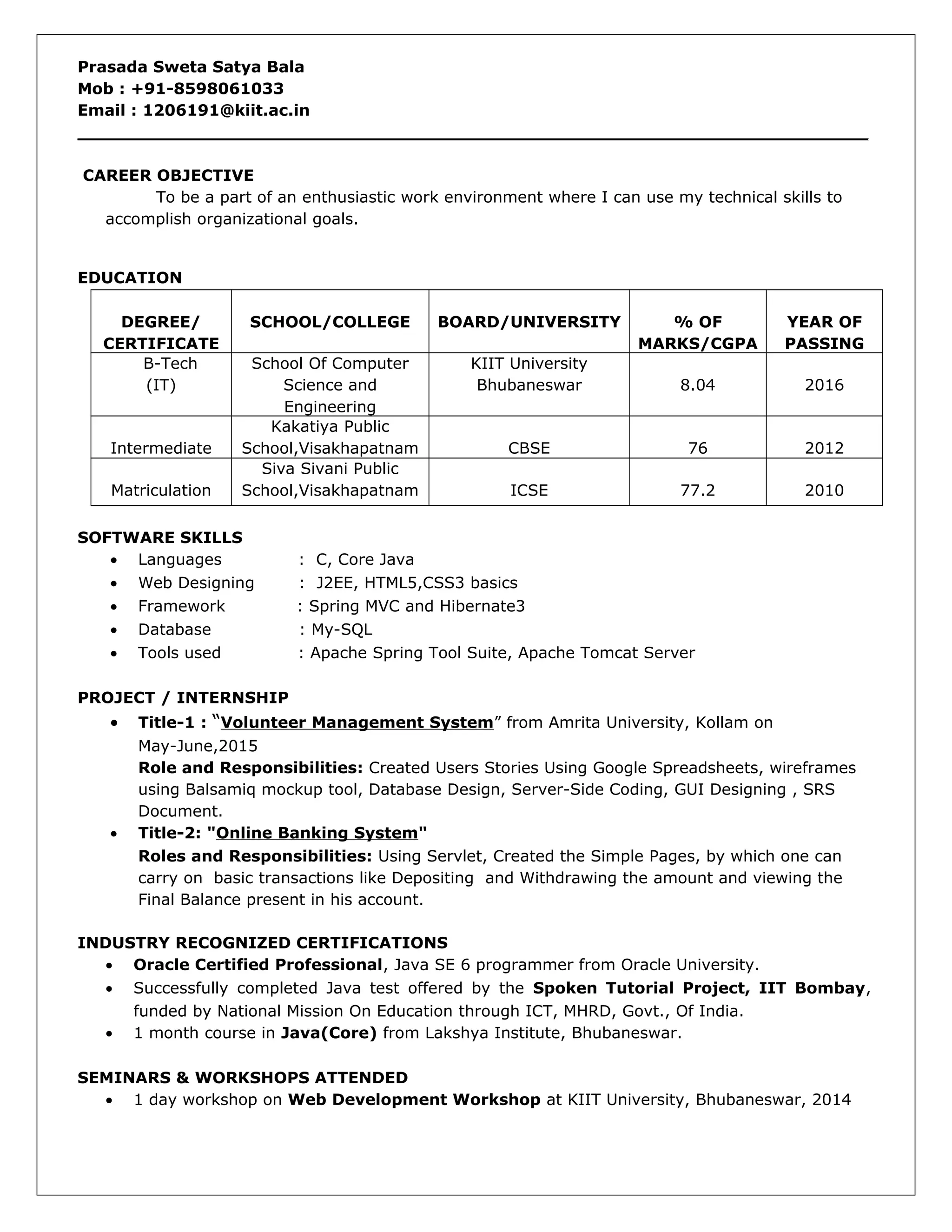bala resume | PDF