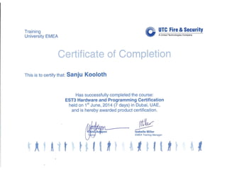 EST3 CERTIFICATE | PDF