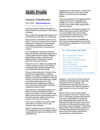 Skills Profile - no Siemens Logo - Sep 2016 | PDF | Computer Networking | Computing