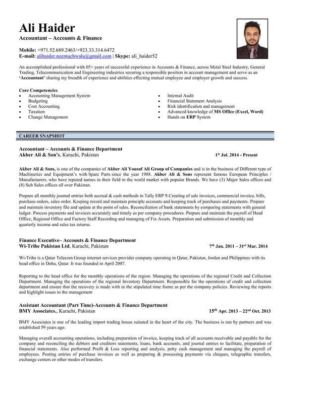 ALI HAIDER-ACCOUNTANT | PDF
