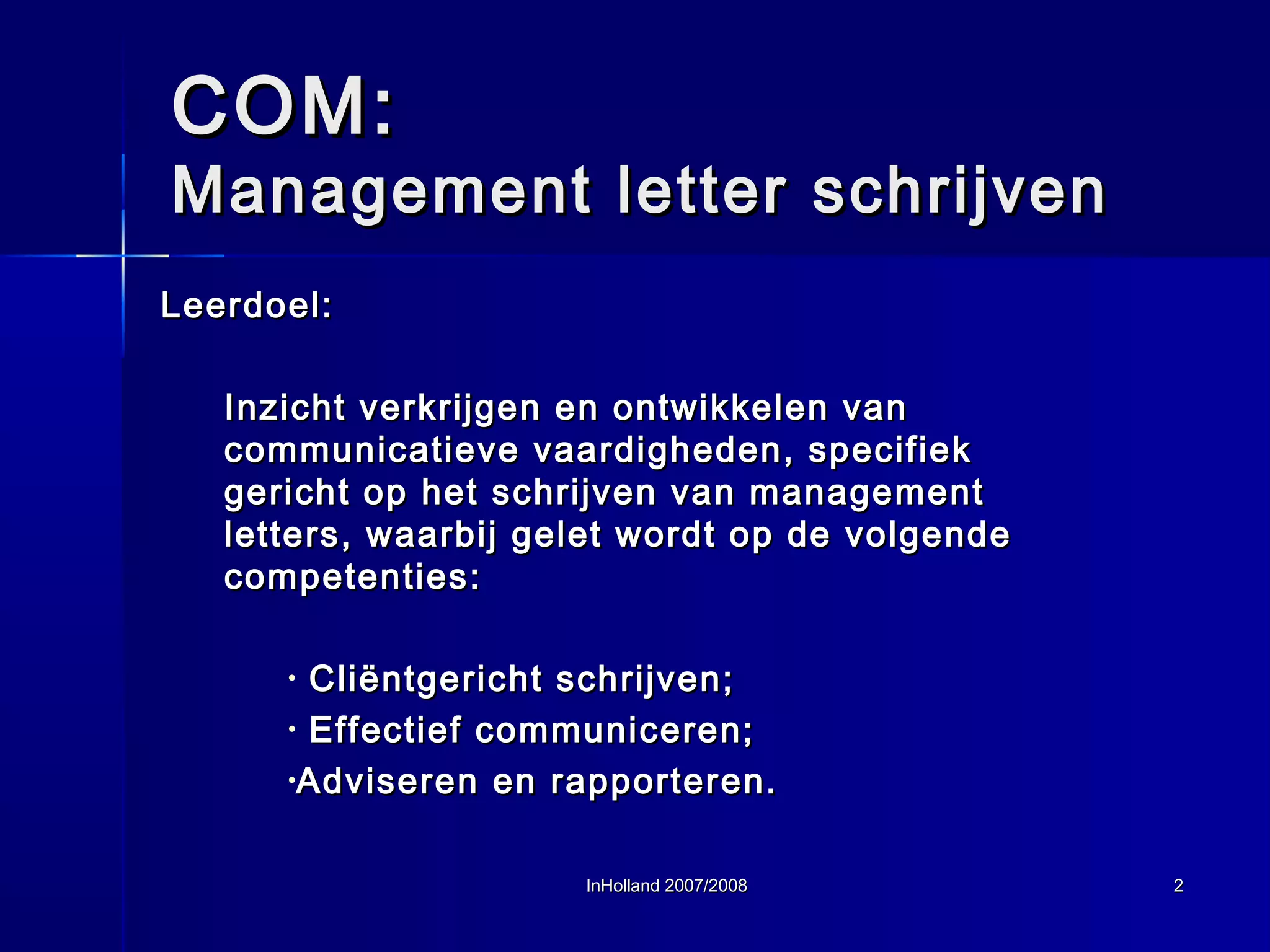 presentatie Management letter (basic) | PPT
