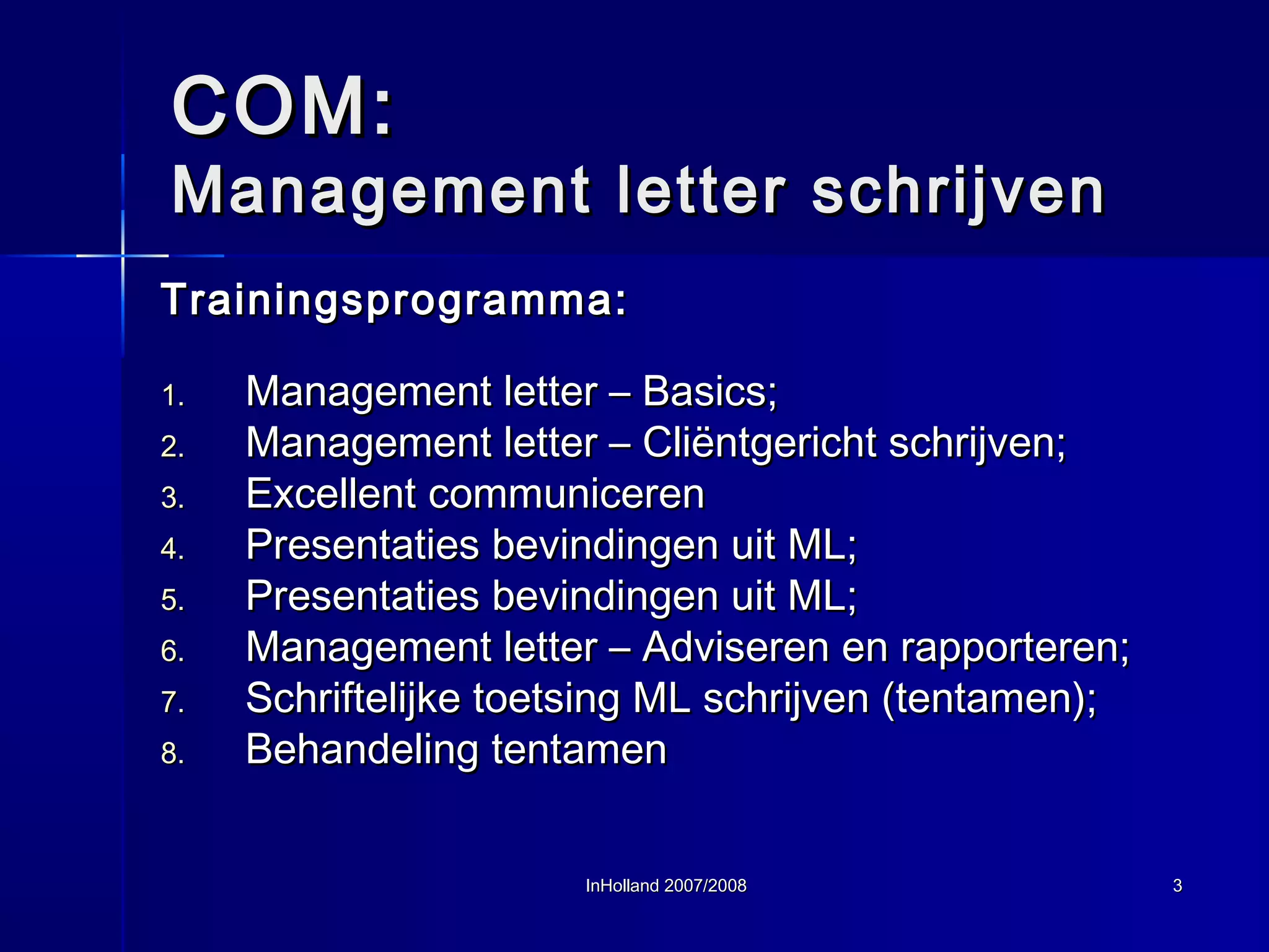presentatie Management letter (basic) | PPT
