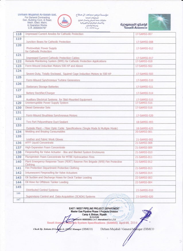 Saudi Aramco Materials System Specifications (SAMSS) 5 | PDF
