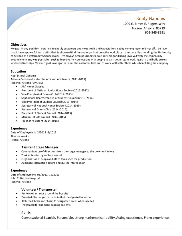 Resume Emily Napoles vrs.3 | PDF