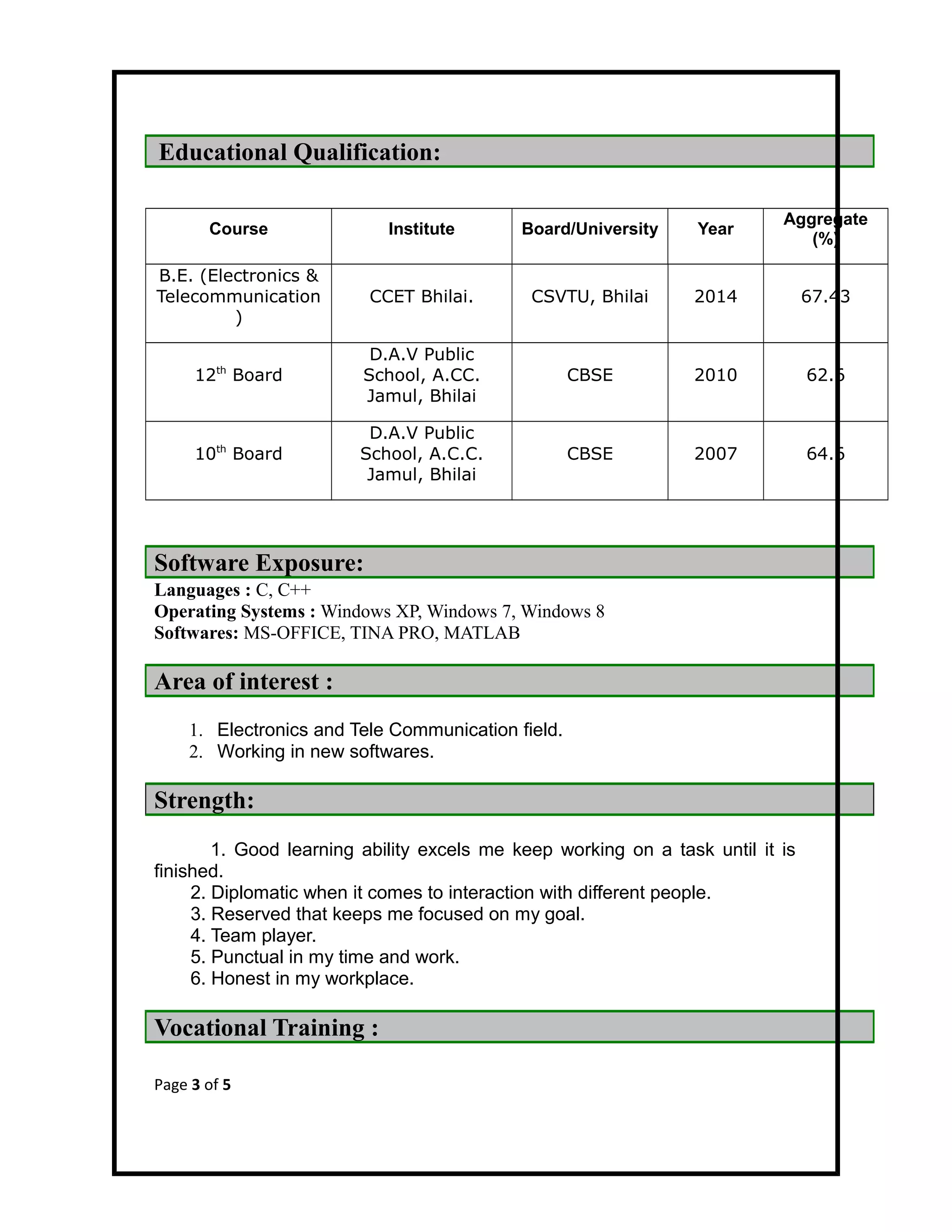 Aliv New Resume | RTF
