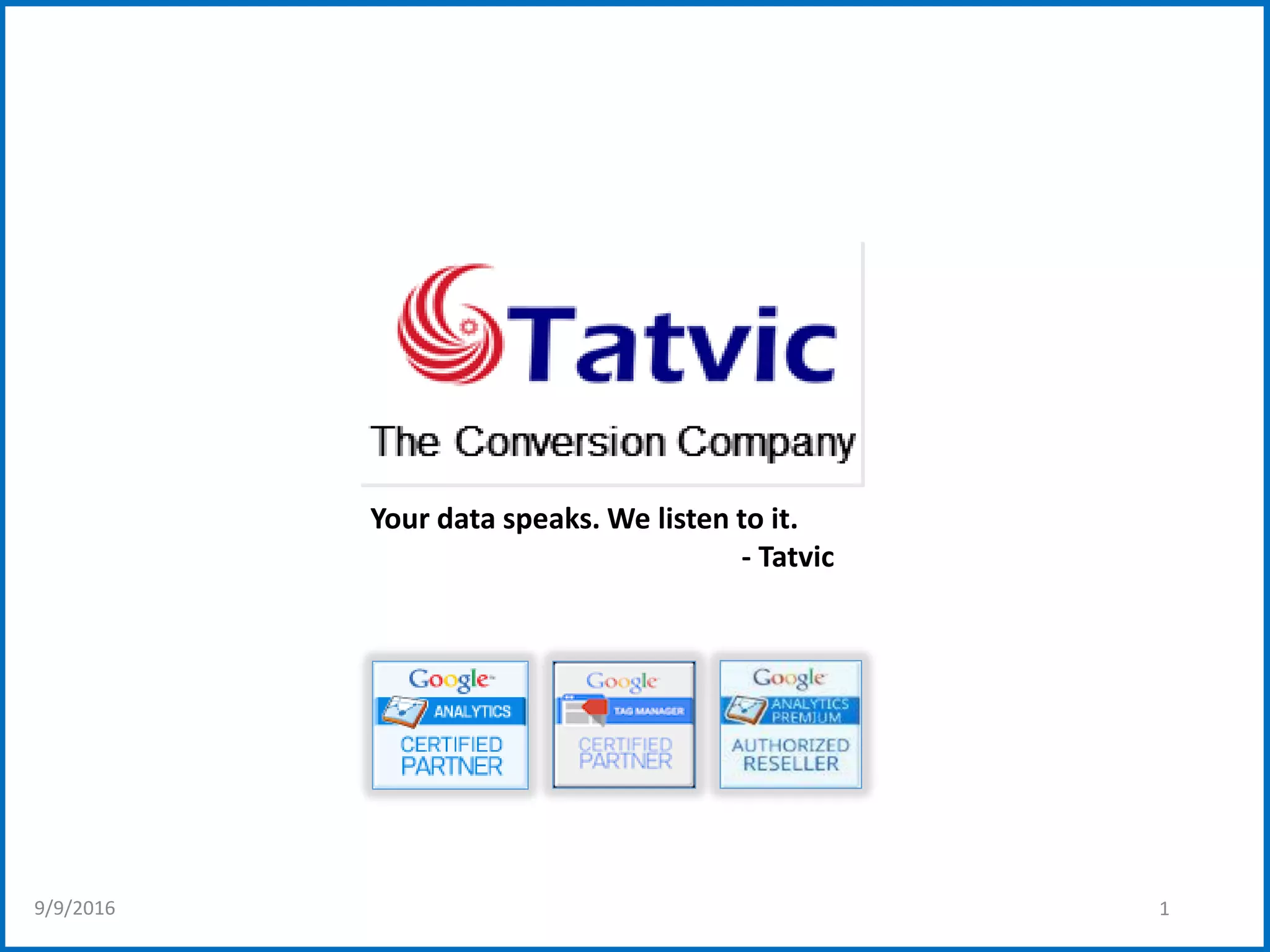 TATVIC & DIGITAL ANALYTICS | PPT