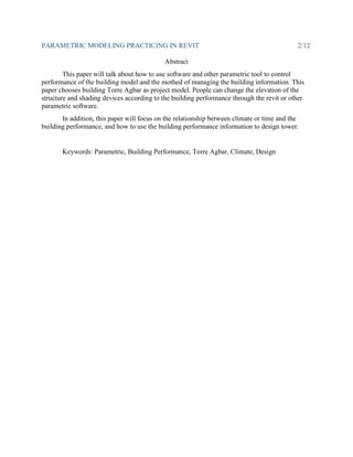 Parametric Modeling Practicing In Revit-Ruiqing | PDF | 3-D Graphics ...