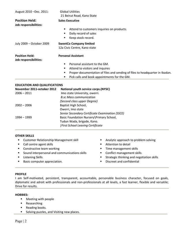 Amara Ohaeri Cv | DOC