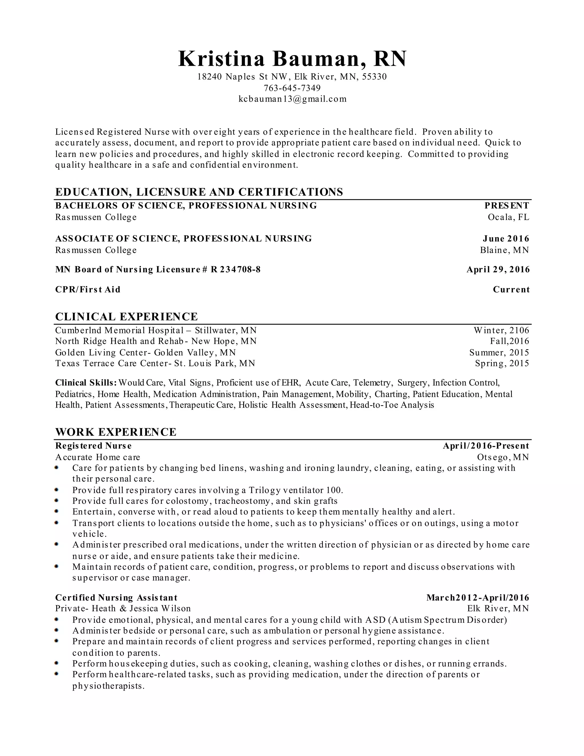 BaumanK, RN Resume | DOCX