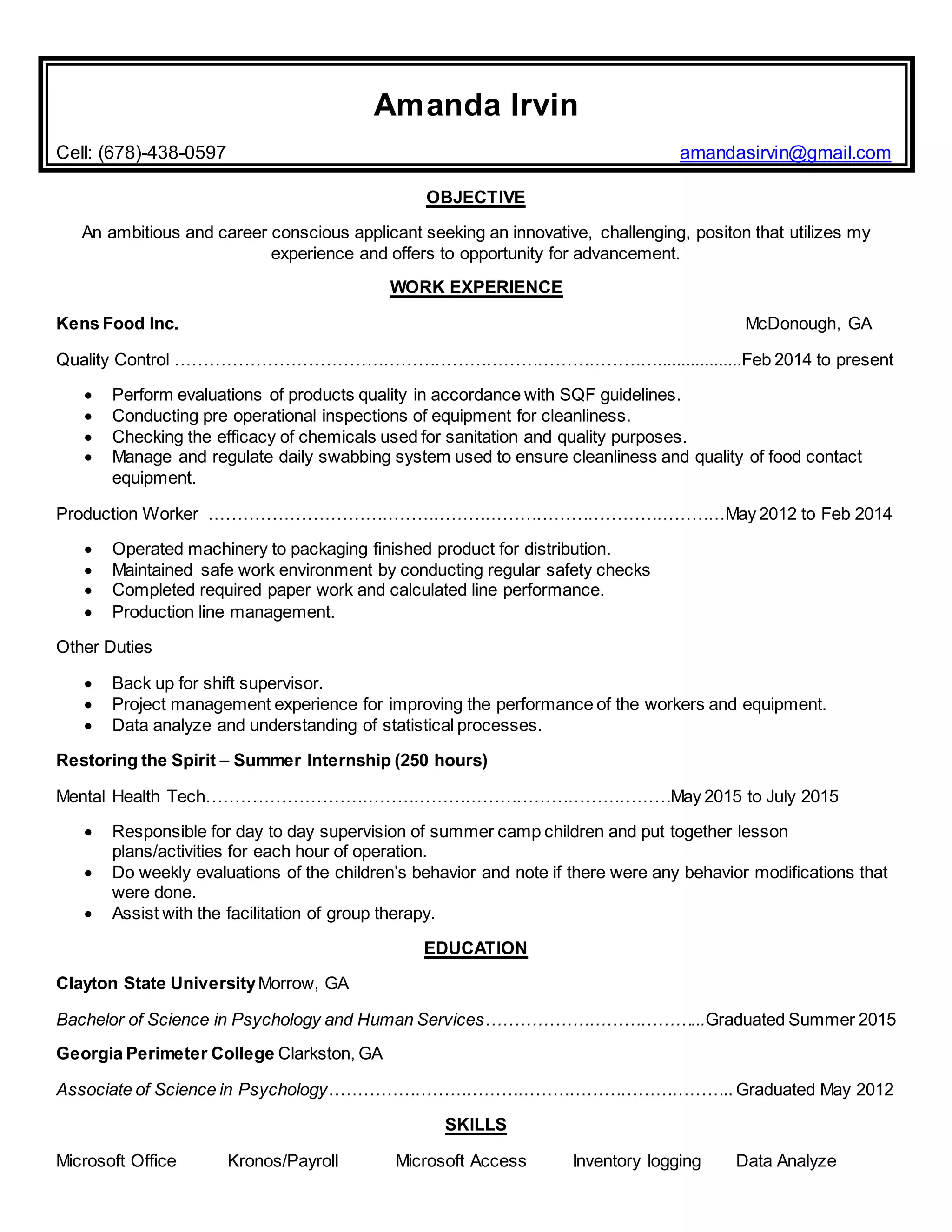 amandas-resume---- | PDF