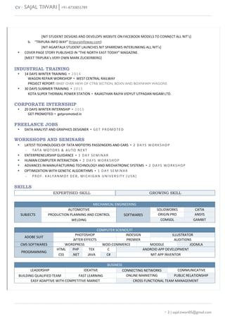 CV .SAJAL TIWARI | PDF