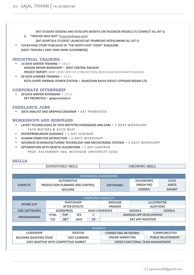 CV .SAJAL TIWARI | PDF | Technology & Computing