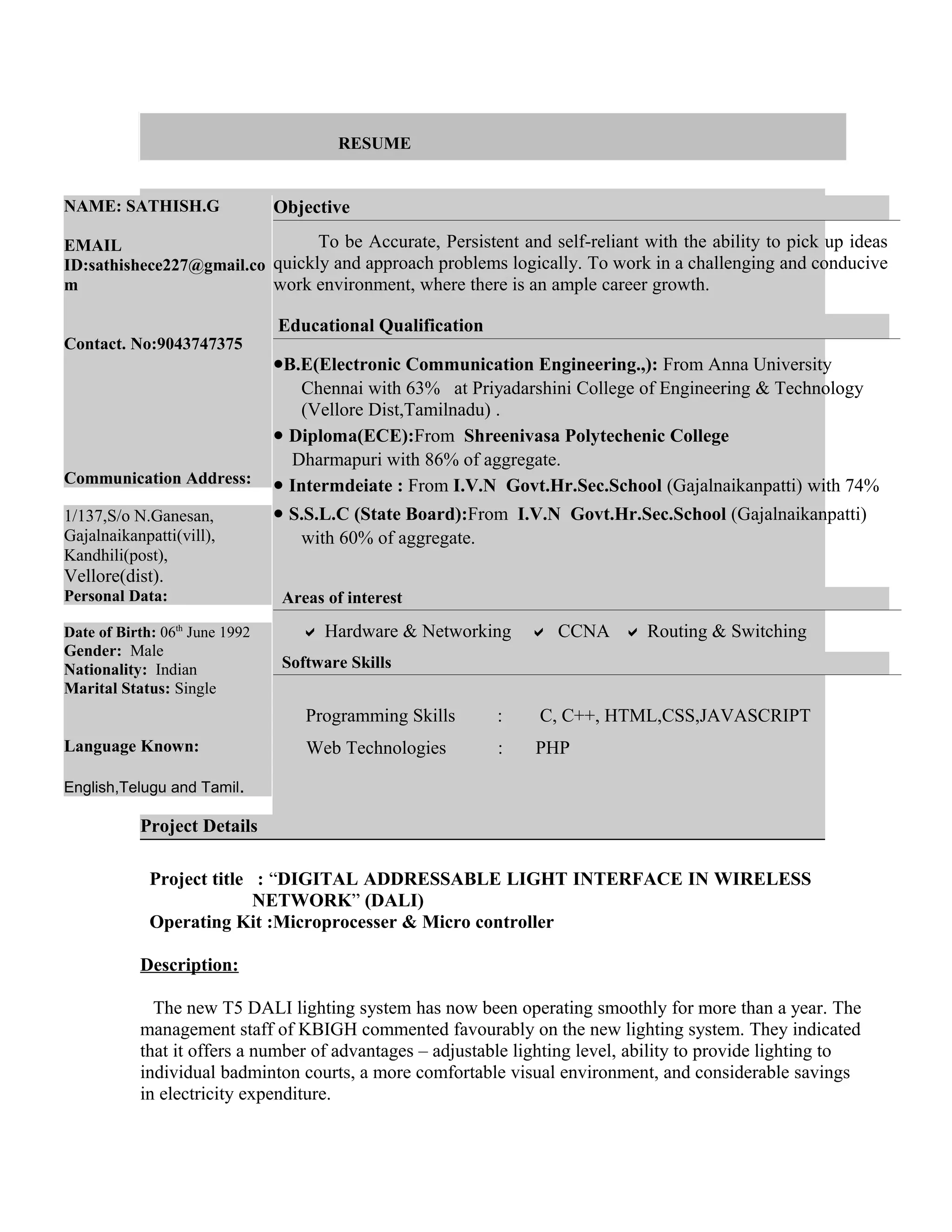 ccna sathi resume - Copy | DOC