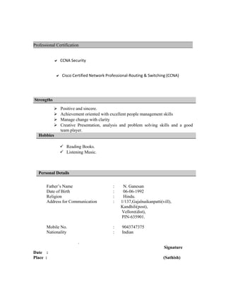 ccna sathi resume - Copy | DOC