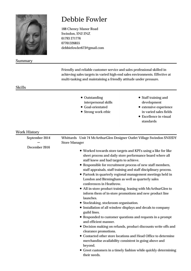debbie fowler CV 1 (1) | PDF