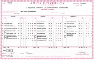 Amity University Transcripts | PDF
