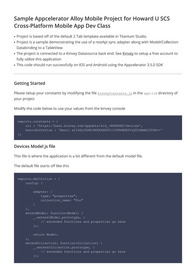 Appcelerator Titanium Alloy + Kinvey Collection Databinding - Part One | PDF