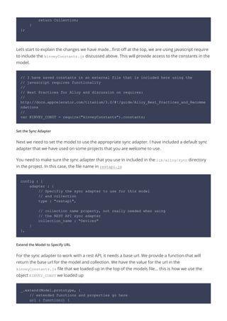 Appcelerator Titanium Alloy + Kinvey Collection Databinding - Part One | PDF