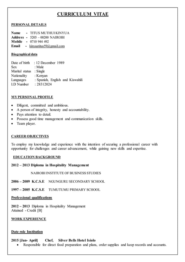 Titus kinyua C.V | DOCX