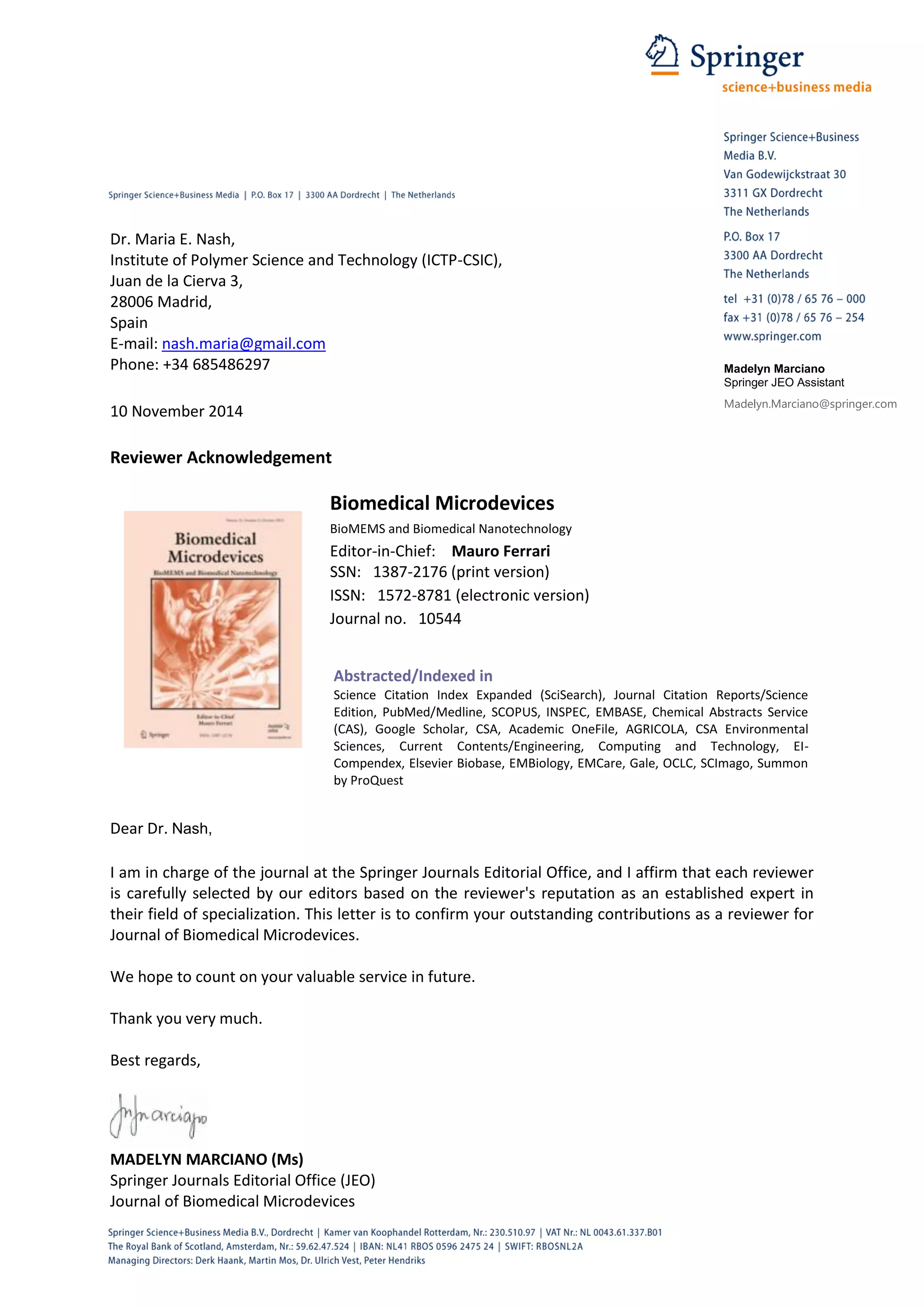 reviewer acknowledgement certificate | PDF