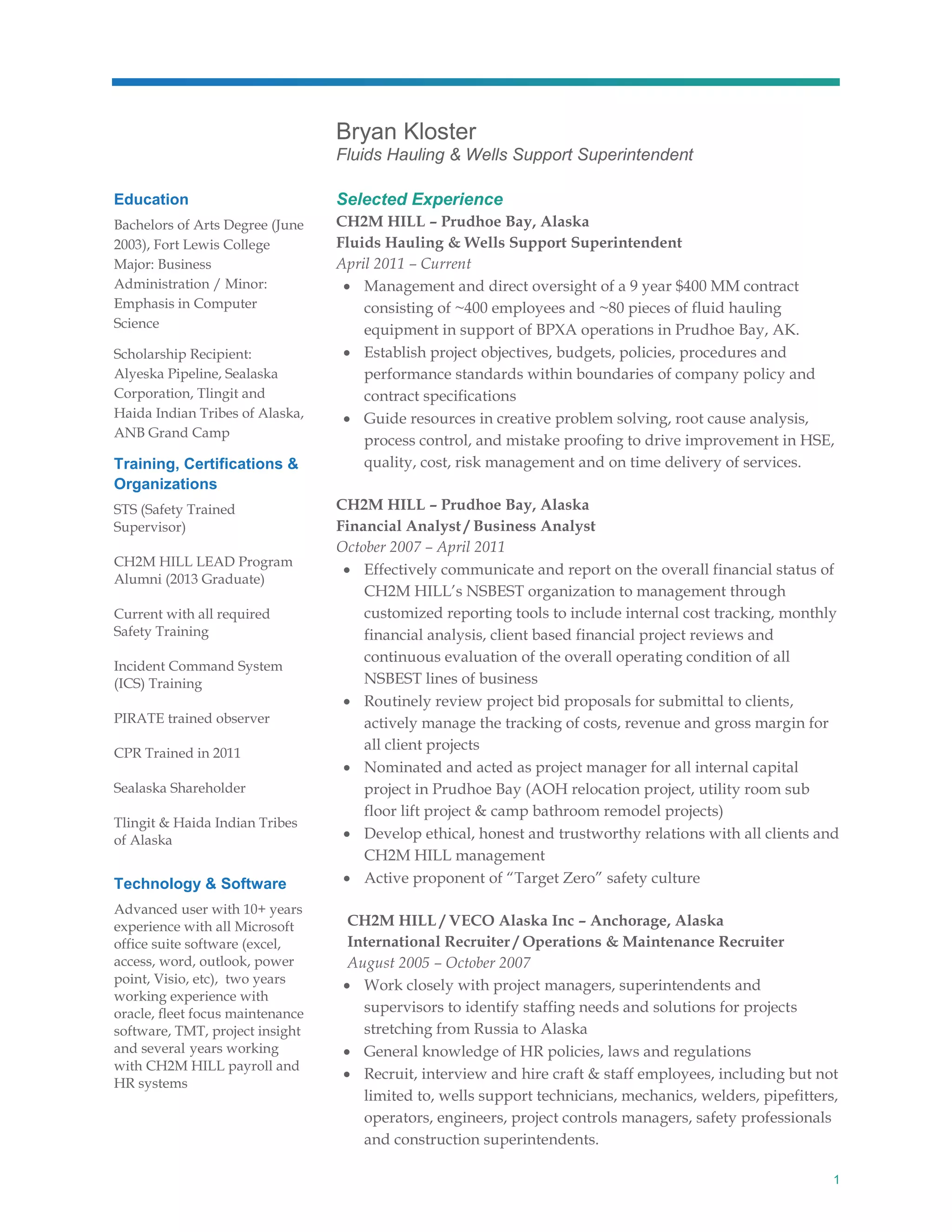Kloster Resume - CH Template Final | PDF