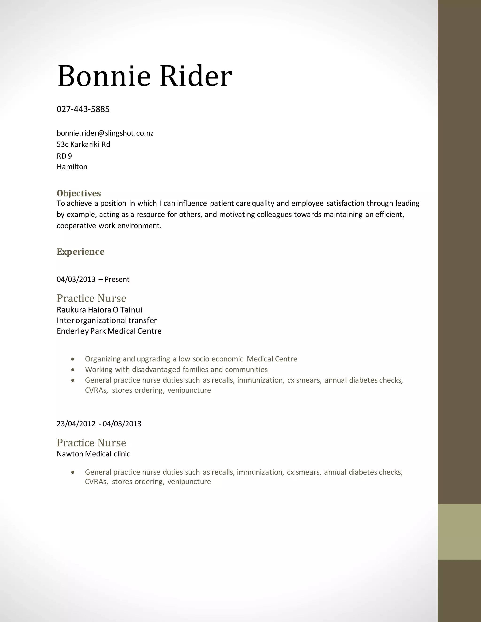 Bonnie Rider Resume 2014 | DOCX