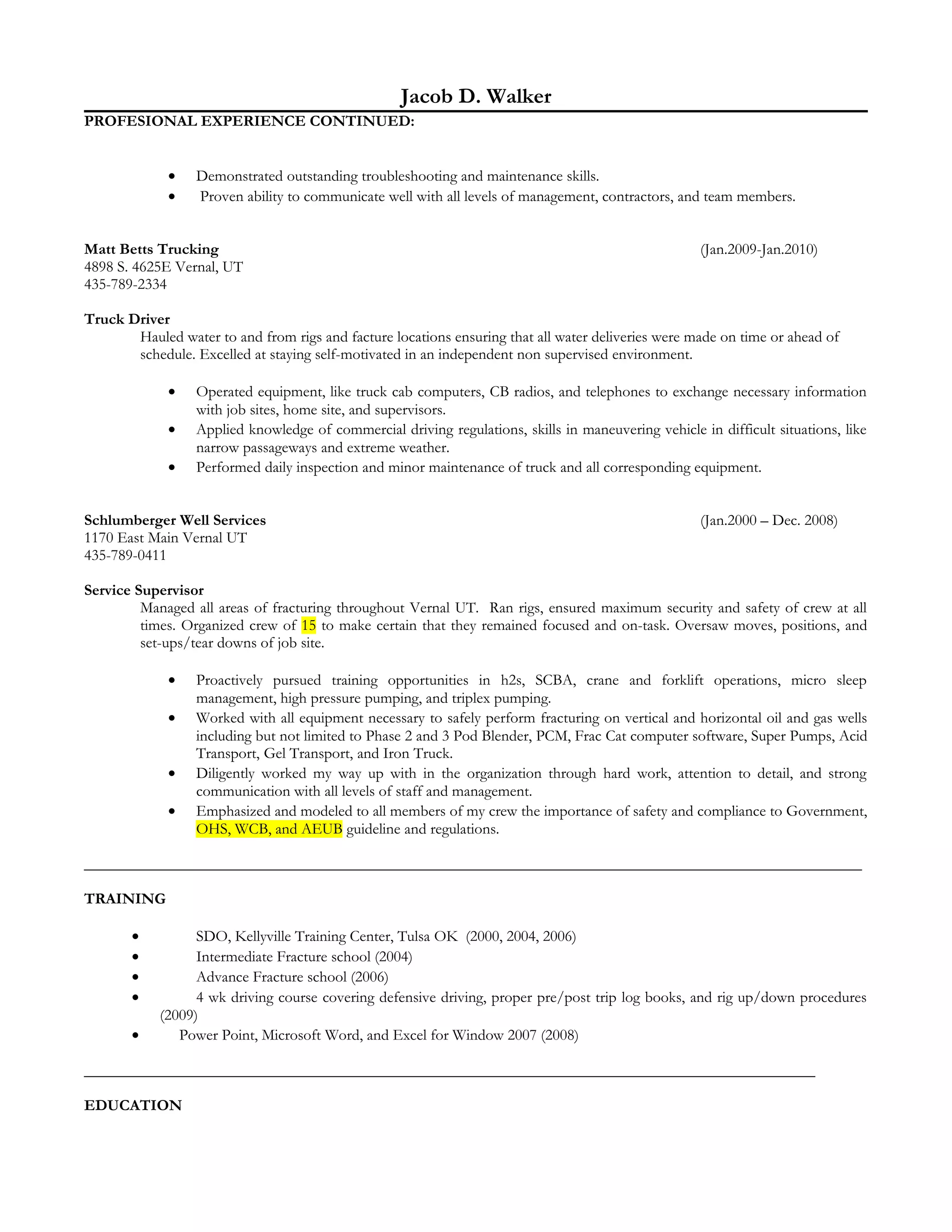 Jacob Walker - Resume | PDF