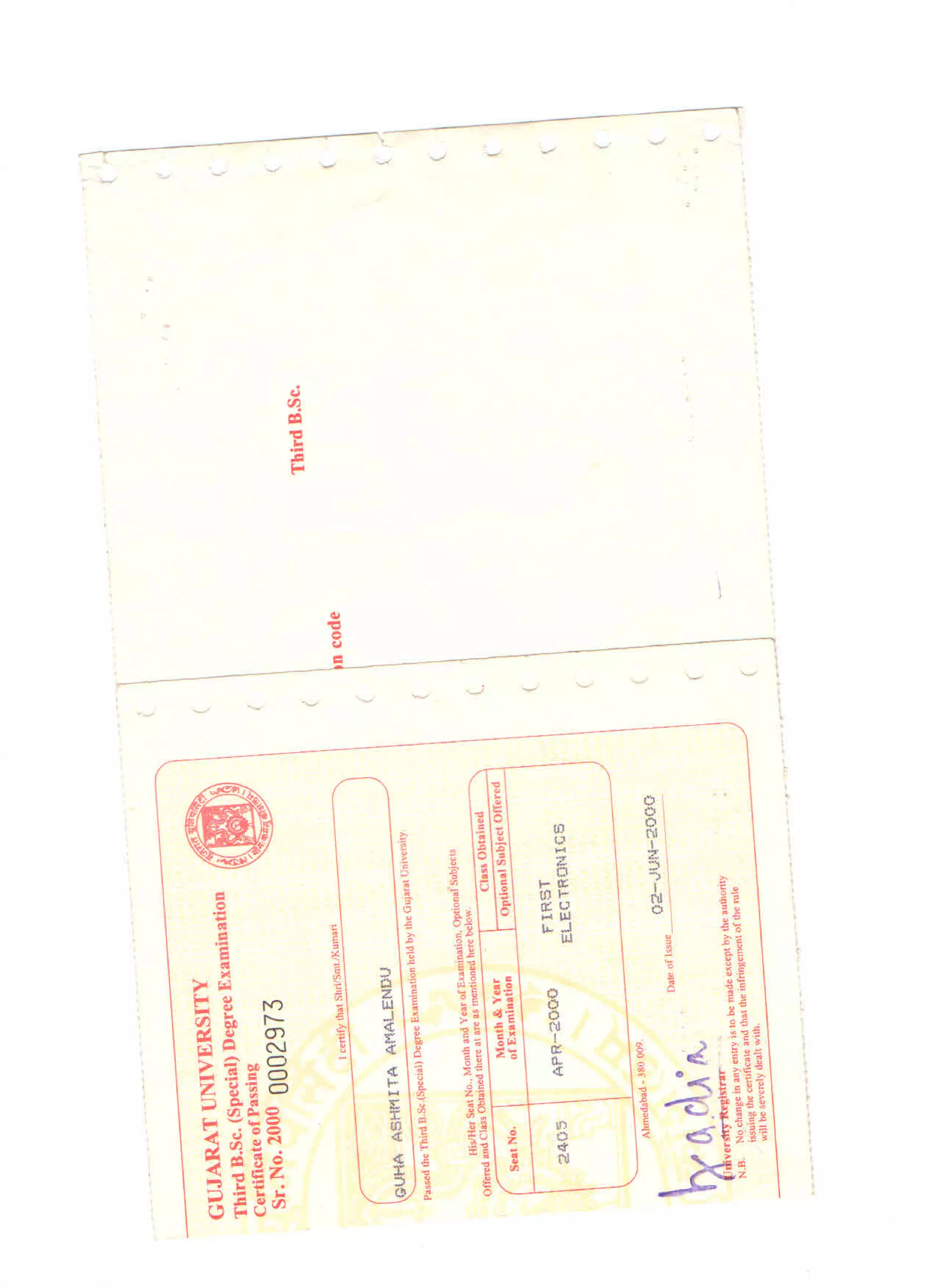 certificates and marksheets of BSC | PDF