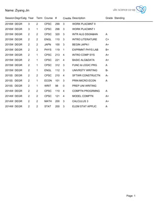 UBC_Transcript | PDF