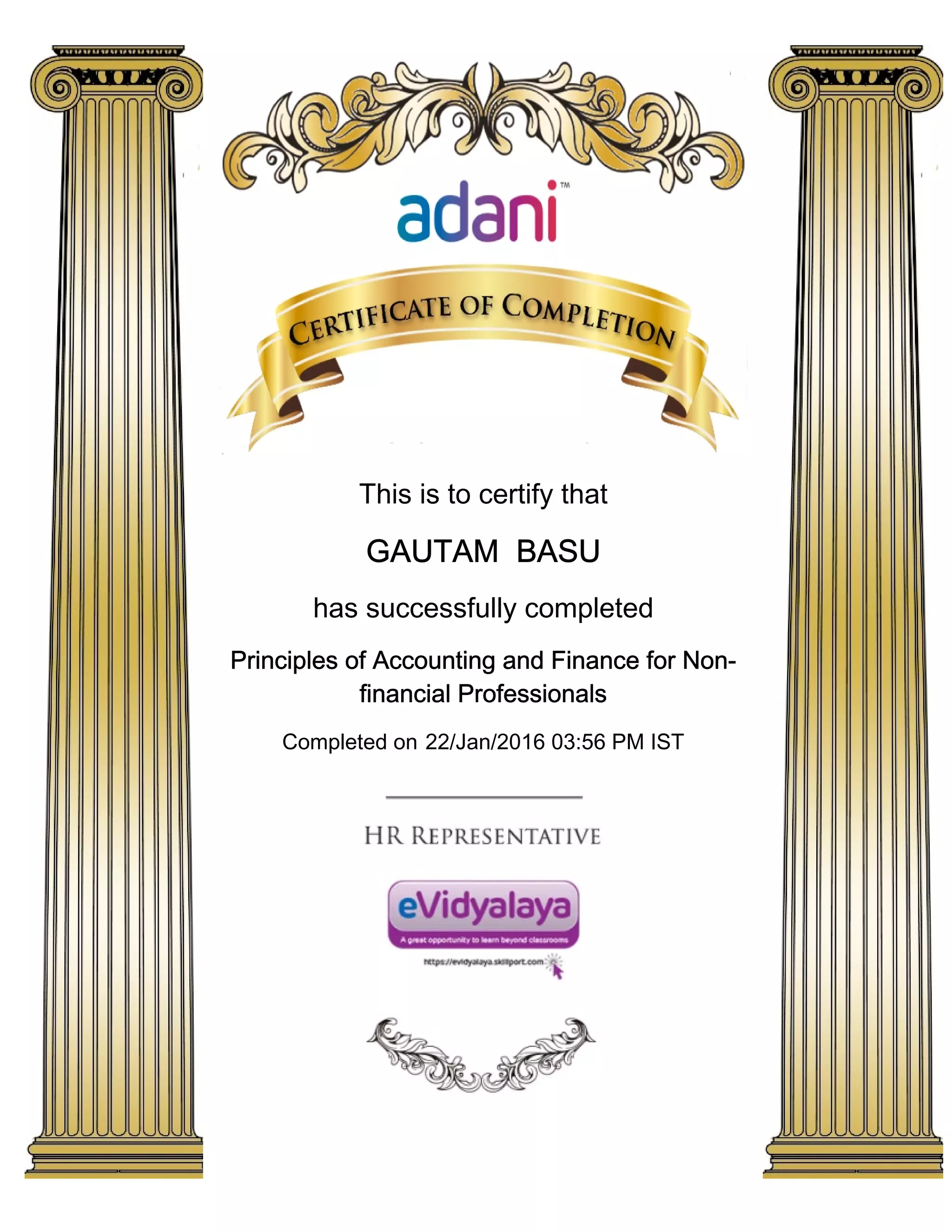 eVidyalaya Certificate_Principleas of Accounting & Finance for Non ...