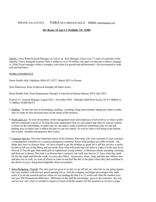 TaraMcCormackHelmGMAM915 | DOC | Sales | Business