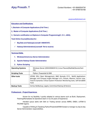 AjayPrasath_T_WindowsUnix_Admin | PDF
