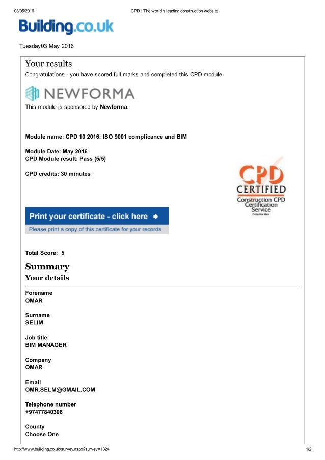 New CPD module: ISO 9001 compliance and BIM – Phoenix