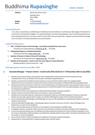 Buddhima Rupasinghe Resume New | PDF