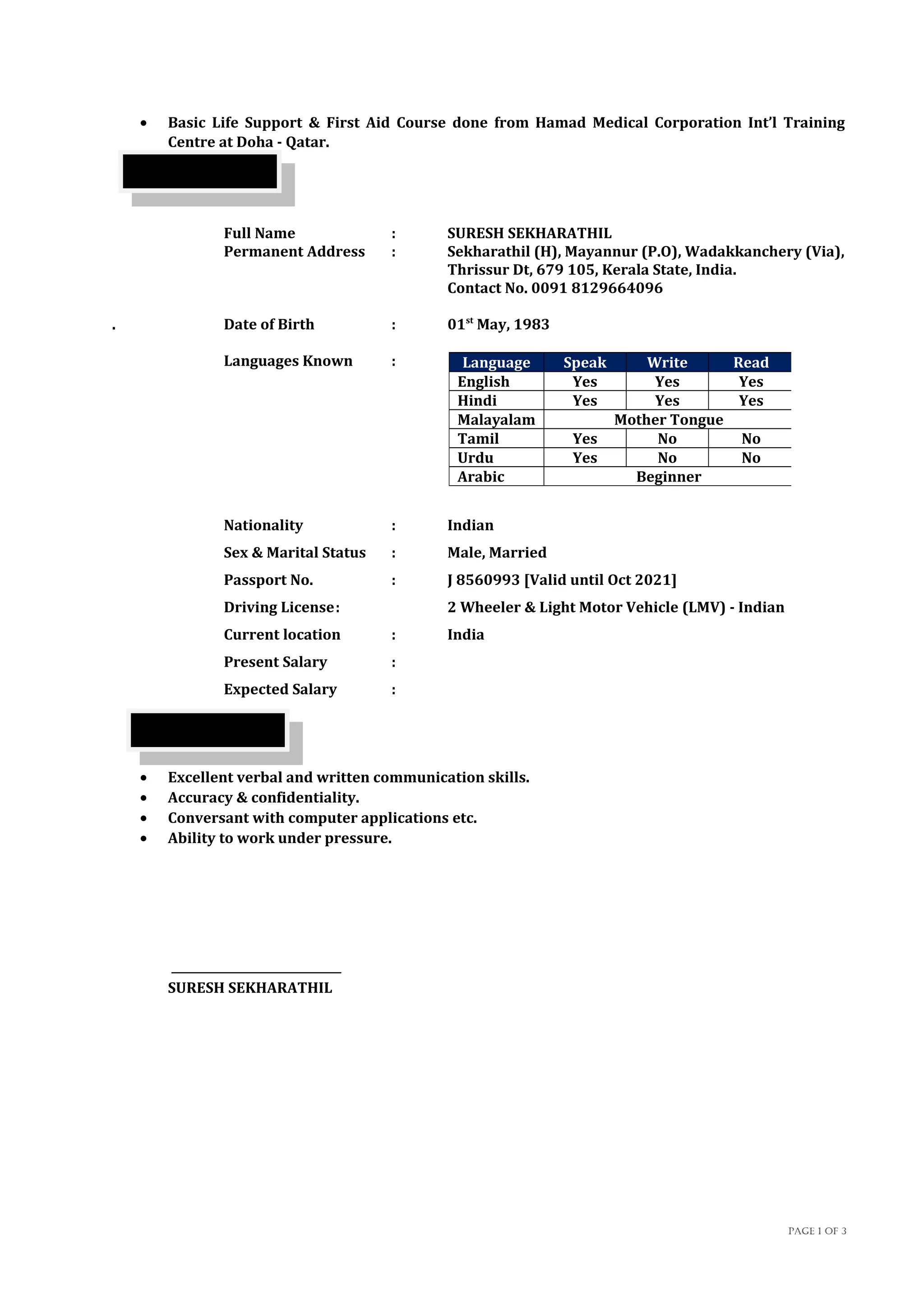 Executive Secretary | DOC