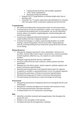 20150121 Ausgrid PM work experience and skills | PDF | Civil ...