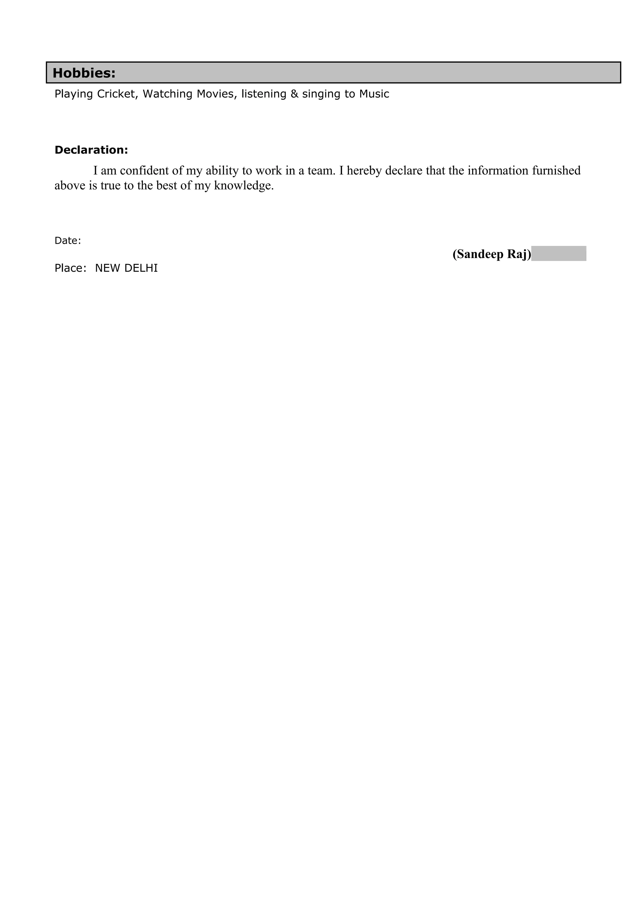 sandy's Resume | DOC