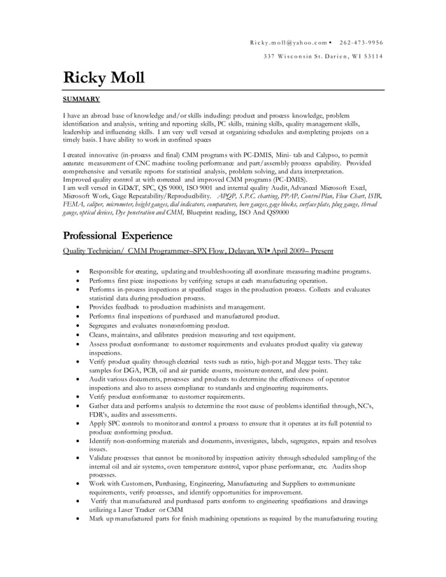 Ricky's Resume | DOCX | Manufacturing Industry | Industries