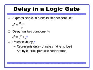 Delay Calculation in CMOS Chips Using Logical Effort by Prof. Akhil ...