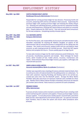 CV Diane Smith - Oct 15 | PDF